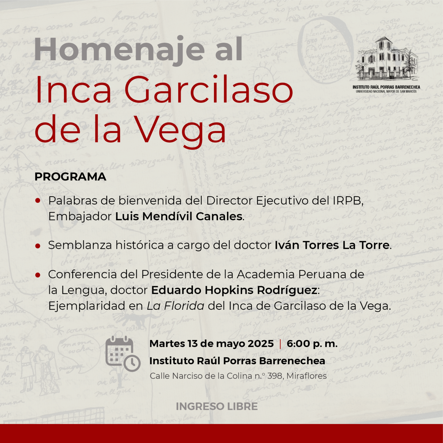 Homenaje al Inca Garcilaso de la Vega – APL